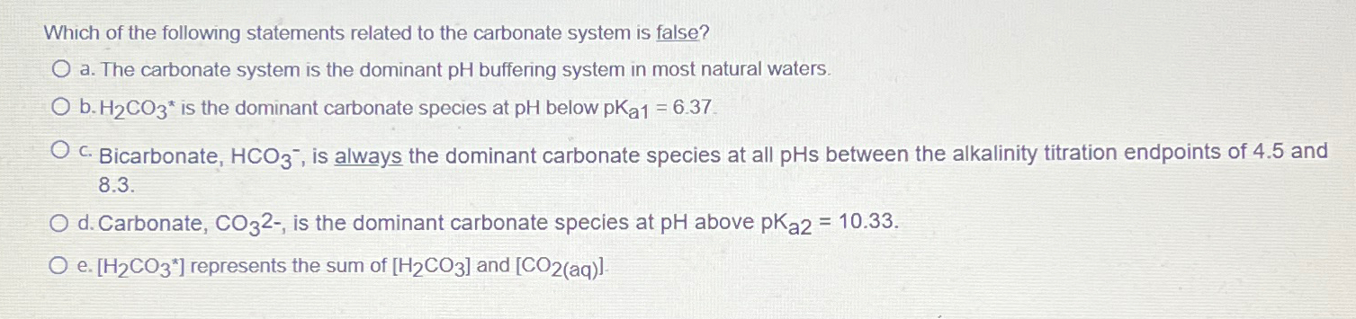 Solved Which of the following statements related to the | Chegg.com