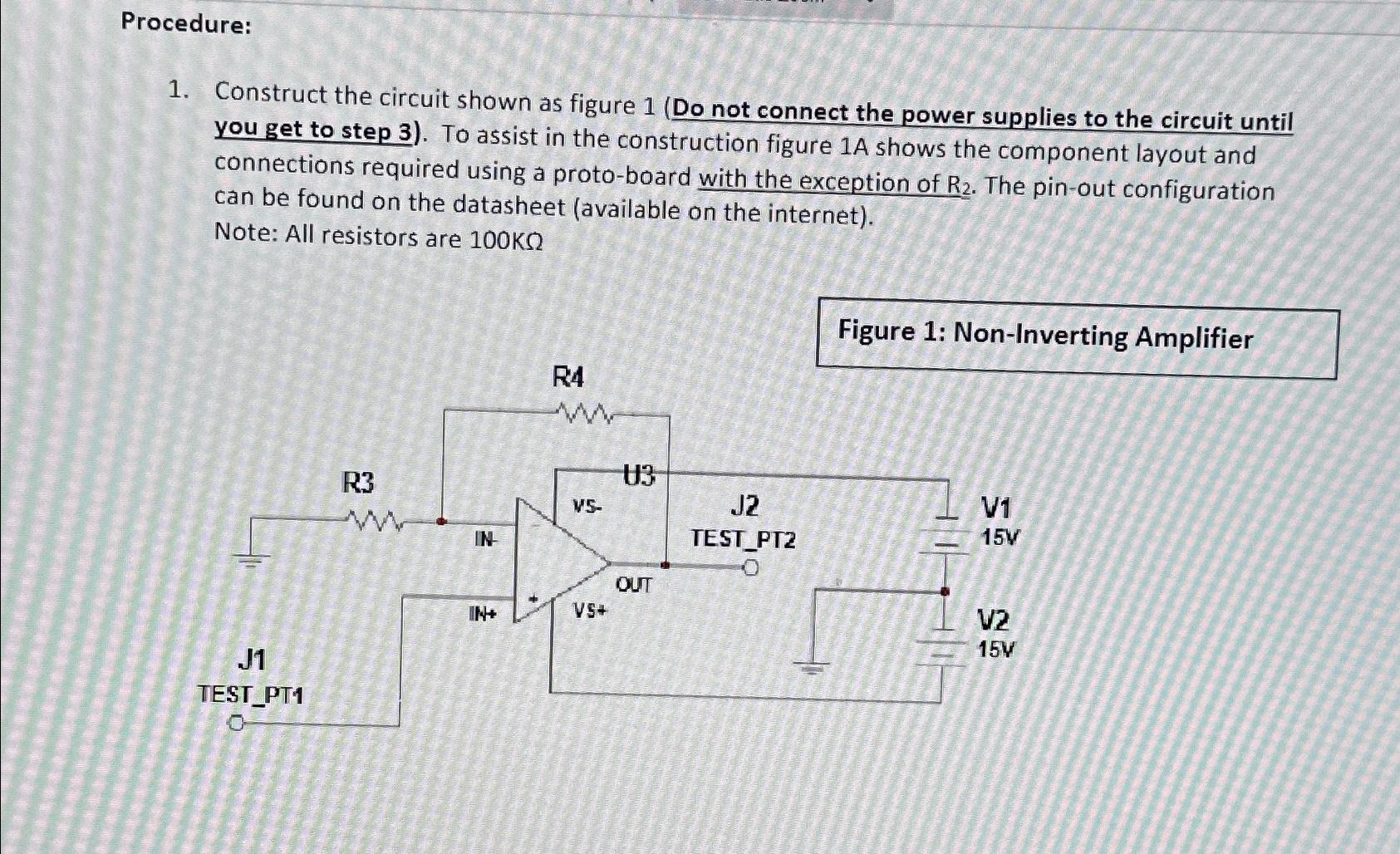 Solved Procedure:Construct the circuit shown as figure 1 | Chegg.com Solved Procedure:Construct the circuit shown as figure 1 | Chegg.com
