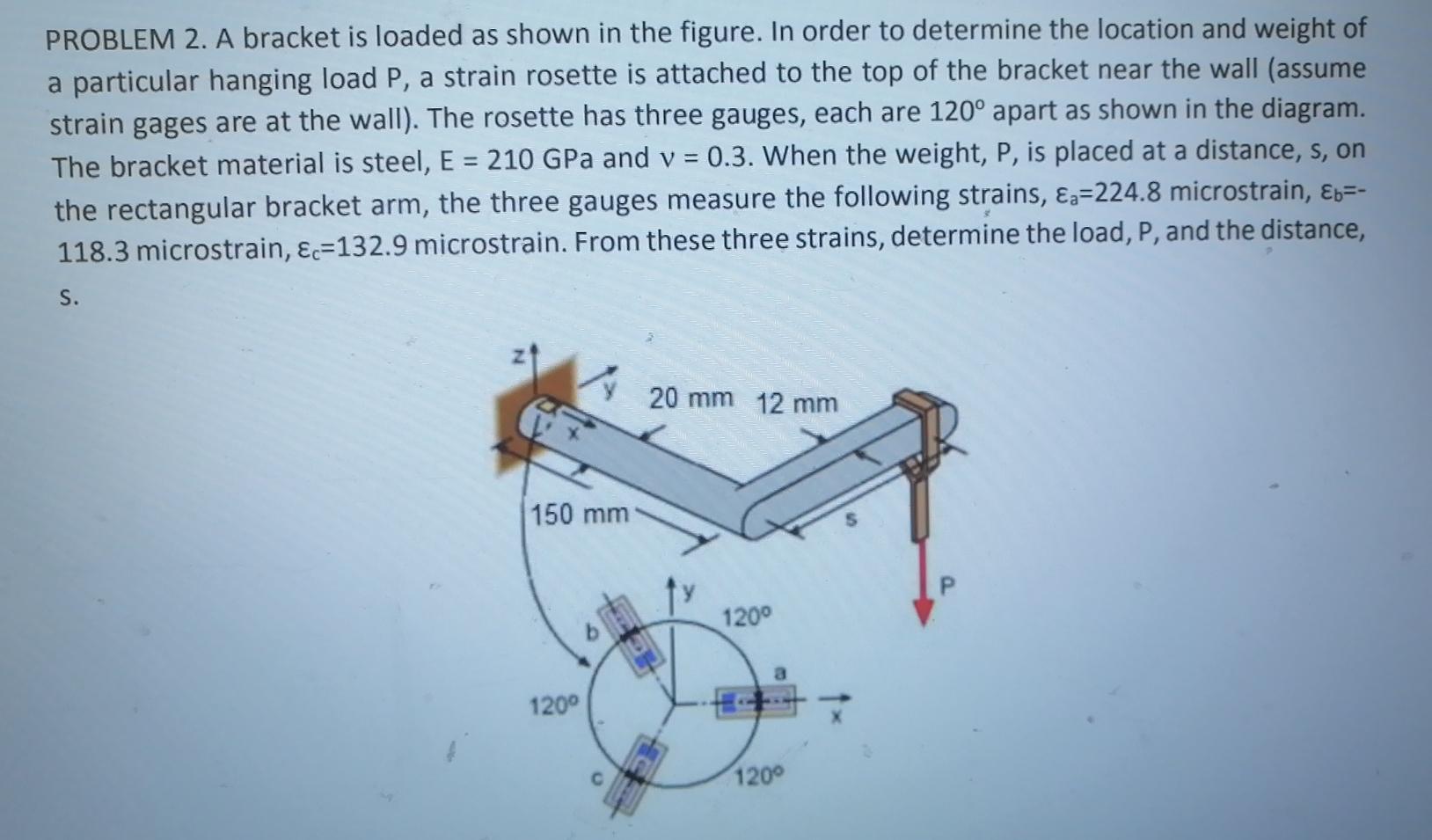 Solved PROBLEM 2. A bracket is loaded as shown in the | Chegg.com