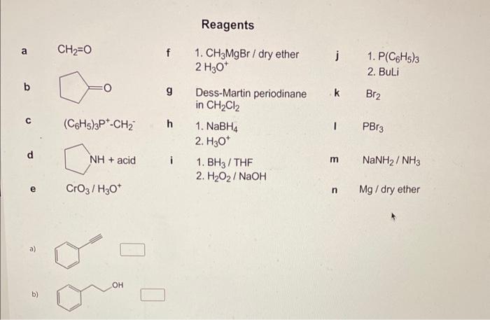 Solved How would you synthesize the following substances | Chegg.com