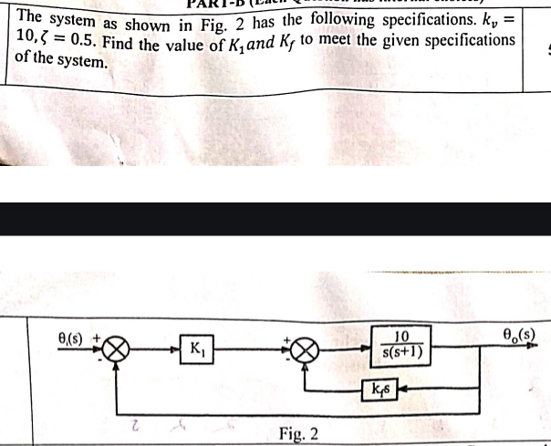Solved The system as shown in Fig. 2 ﻿has the following | Chegg.com