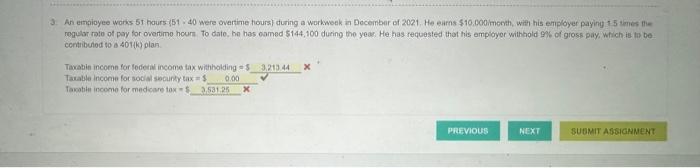 Solved An employee works 51 hours (51 - 40 were overtime | Chegg.com