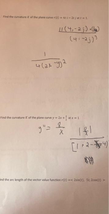 Solved Find the curvature K of the plane curve r(t)=4ti−2tj | Chegg.com
