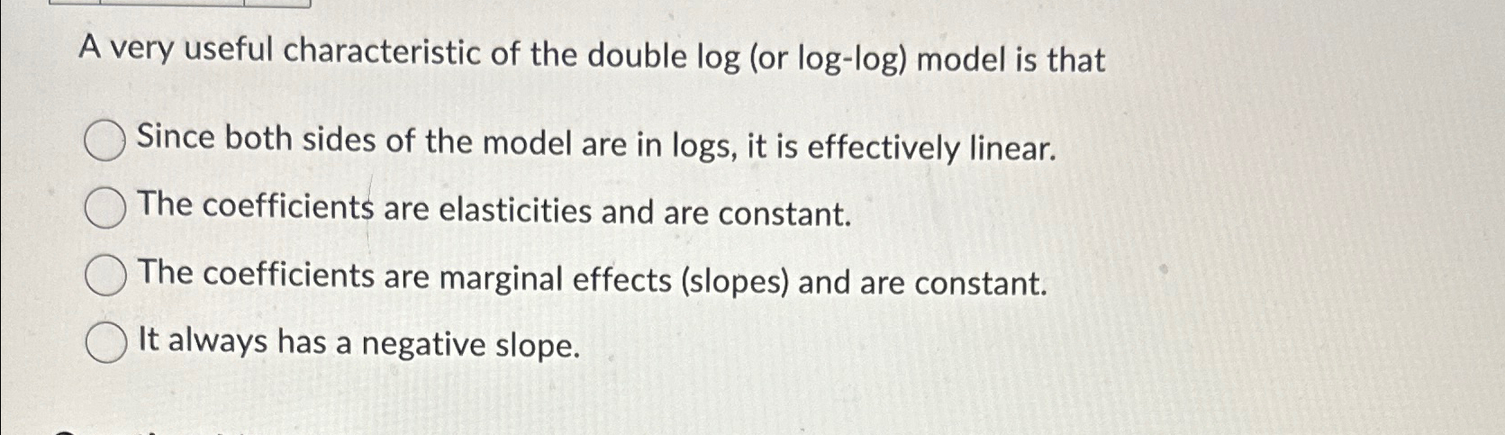 Solved A very useful characteristic of the double or | Chegg.com