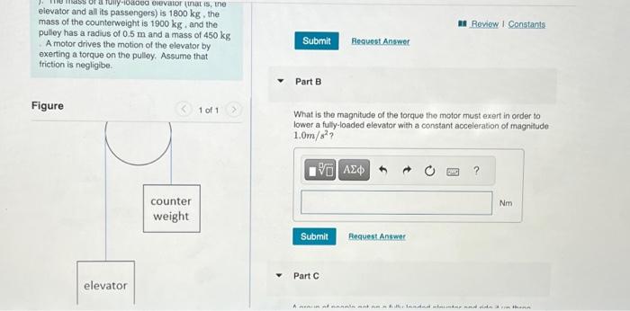 Solved elevator and all its passengers) is igonat is, the | Chegg.com