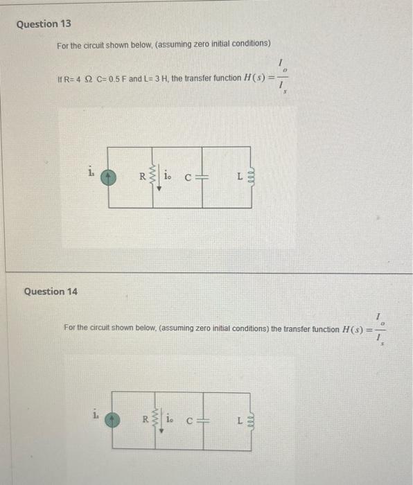 Solved For the circuit shown below, (assuming zero initial | Chegg.com
