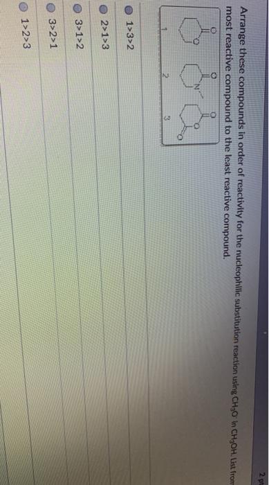 Solved Arrange these compounds in order of reactivity for | Chegg.com