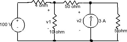 Solved Find current of 50Ohm resistor and power of 100V | Chegg.com