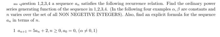 Solved question 1,2,3,4 a sequence an satisfies the | Chegg.com