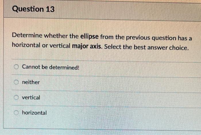 Solved Determine whether the ellipse from the previous | Chegg.com