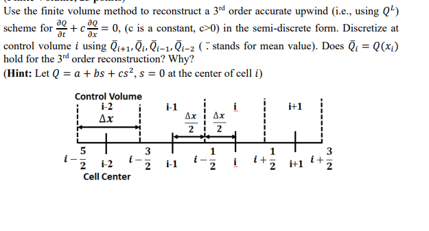 Solved Use the finite volume method to reconstruct a 3rd | Chegg.com