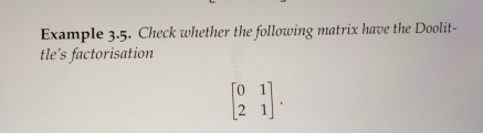 Solved Example 3.5. ﻿Check whether the following matrix have | Chegg.com
