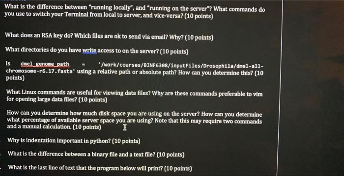 Solved What is the difference between "running locally", and | Chegg.com