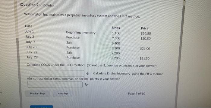 Solved Washington inc. maintains a perpetual inventory | Chegg.com