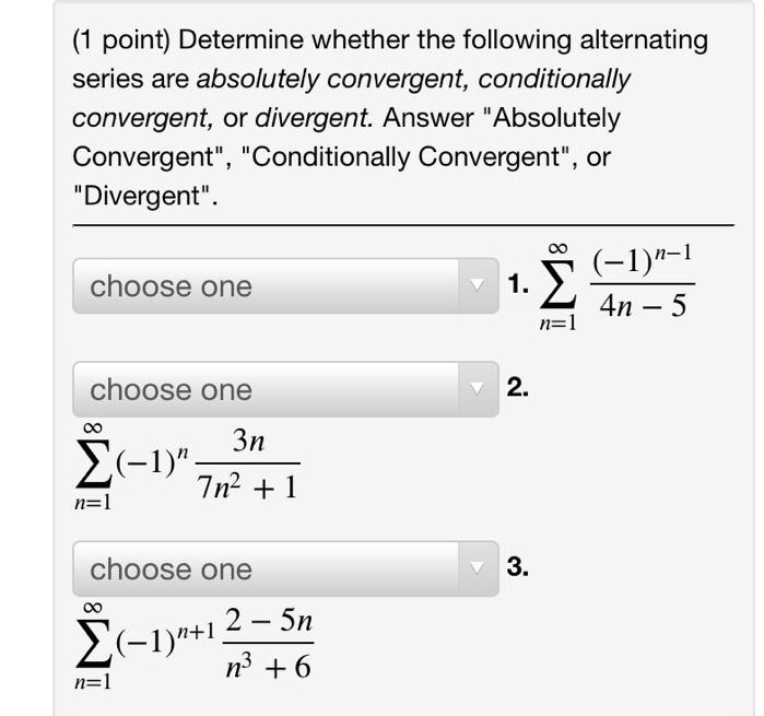 Solved (1 point) Determine whether the following alternating | Chegg.com