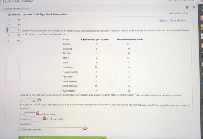Solved SCO CENGAGE MINDTAP X Chapter 18 Assignment Questions | Chegg.com