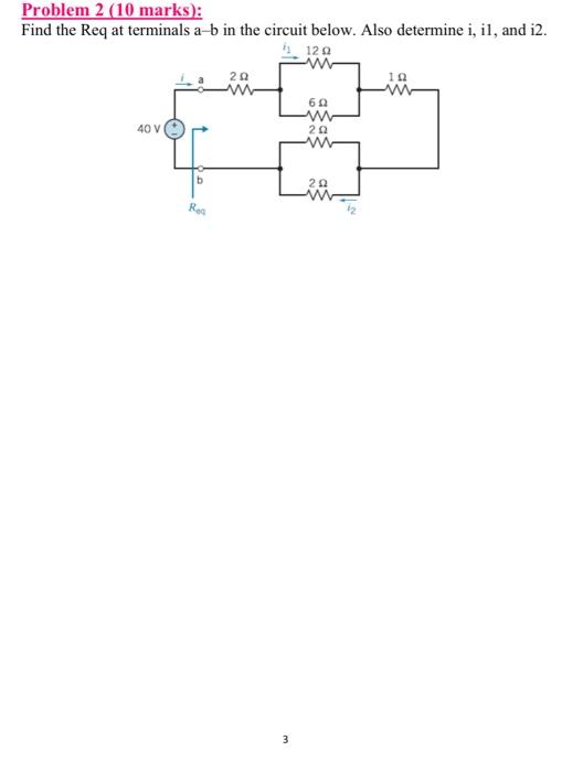 Solved Problem 1 (10 marks): Determine the voltages va and | Chegg.com