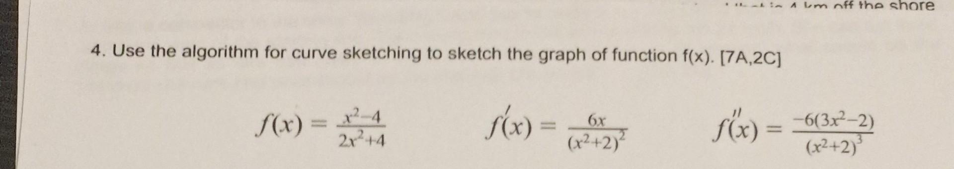 Solved 4. Use the algorithm for curve sketching to sketch | Chegg.com