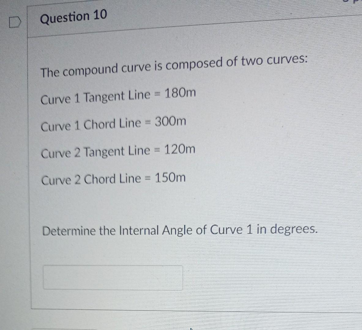 Solved The compound curve is composed of two curves: Curve 1 | Chegg.com