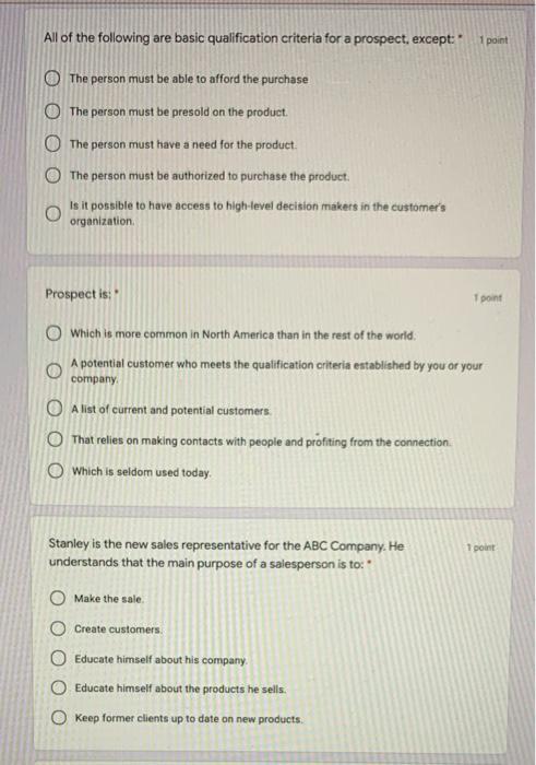 Solved All of the following are basic qualification criteria | Chegg.com