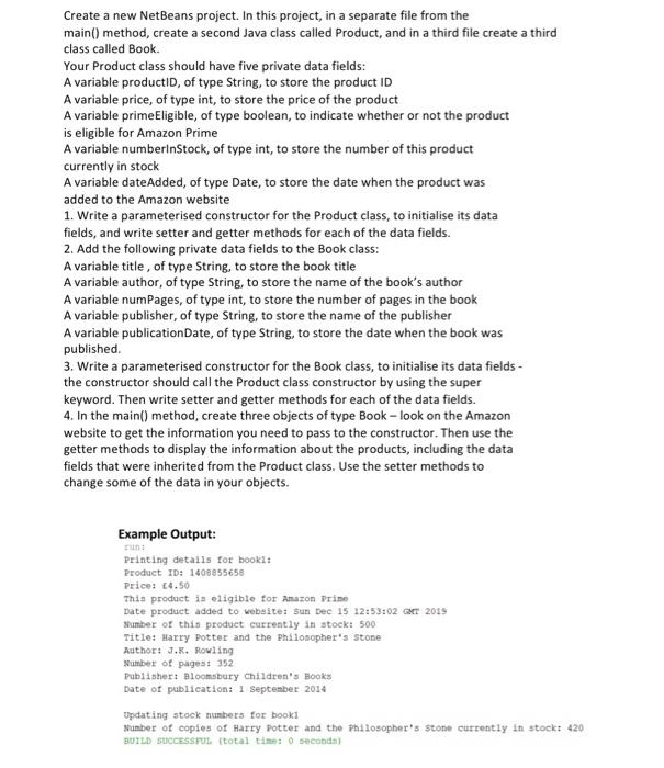 Solved Create A New Netbeans Project In This Project In A 