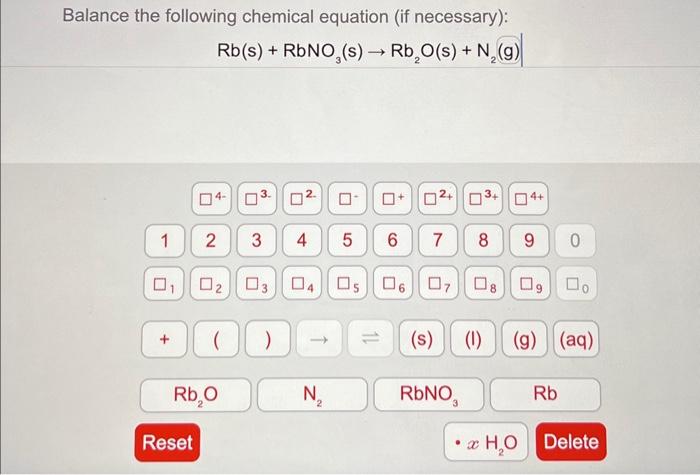 Solved Balance the following chemical equation (if | Chegg.com