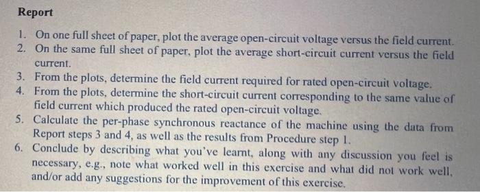 Lab Exercise 9: Synchronous Generators Introduction | Chegg.com