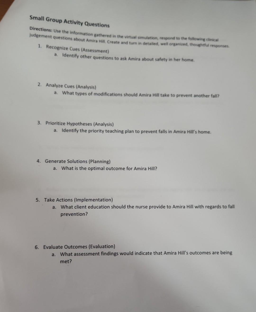 Small Group Activity Questions Directions: Use the | Chegg.com