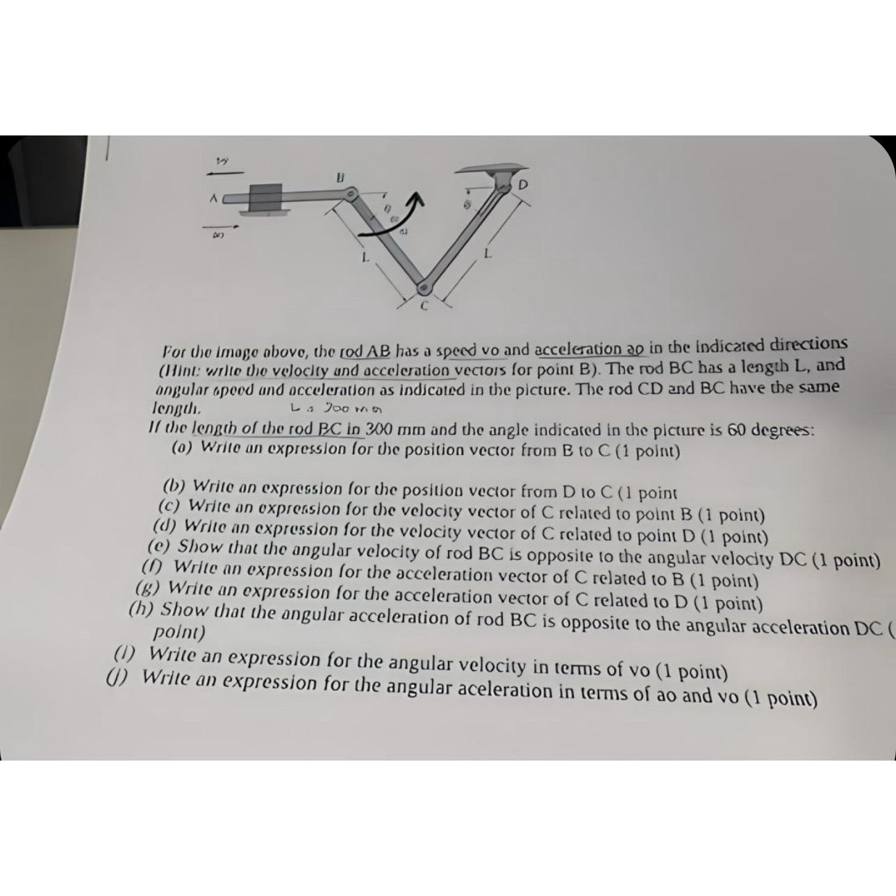 Solved Por tho imogo obove, the cod AB ﻿has a speed vo and | Chegg.com