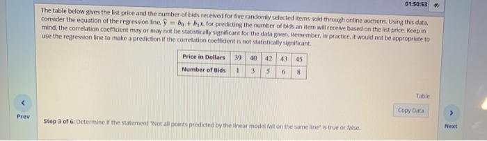 Solved 01:50:53 The table below gives the list price and the | Chegg.com