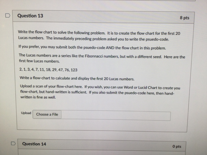 Solved Question 13 8 pts Write the flow chart to solve the | Chegg.com