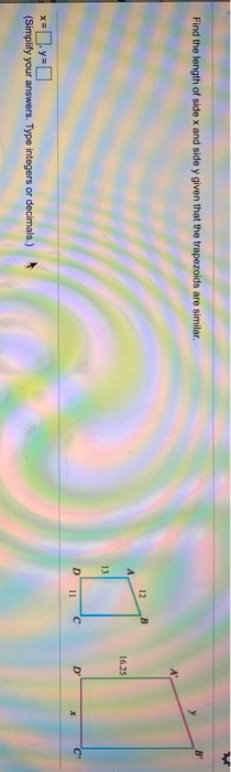 Solved Find the length of side x and side y given that the | Chegg.com