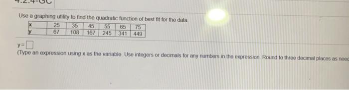 Solved Use a graphing utility to find the quadratic function | Chegg.com