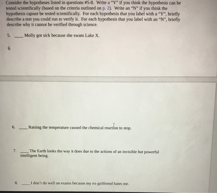 ACTIVITY 1: Scientific Method, Hypotheses, and | Chegg.com