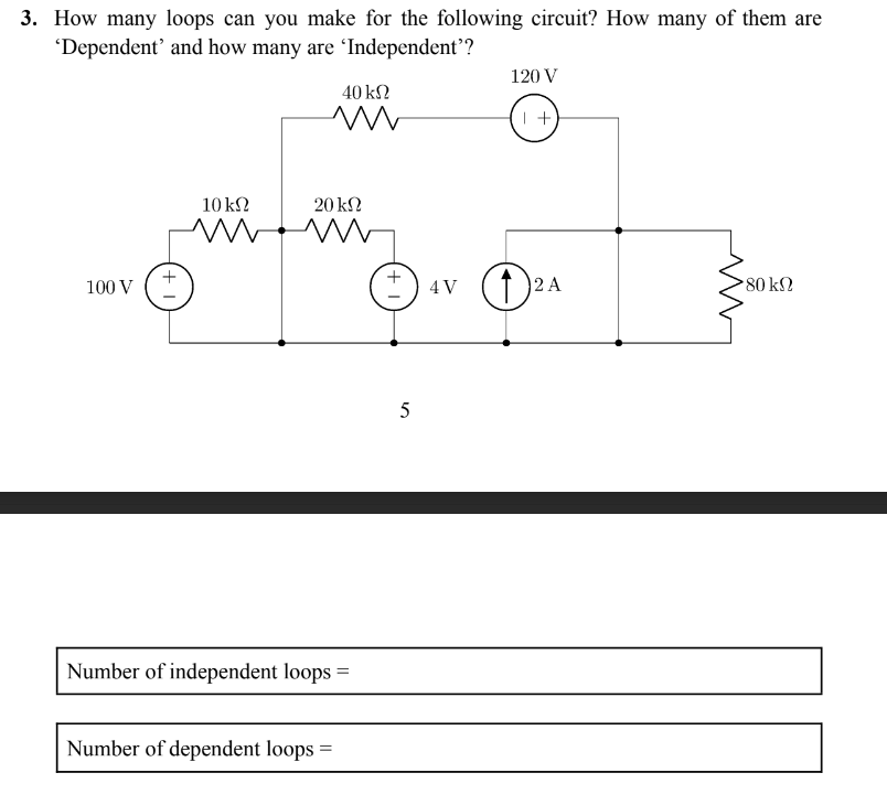 Solved How many loops can you make for the following | Chegg.com