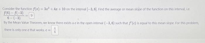 Solved Consider the function f(x)=3x2+4x+10 on the interval | Chegg.com