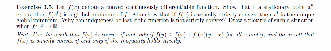Let f(x) denote a convex continuously differentiable | Chegg.com
