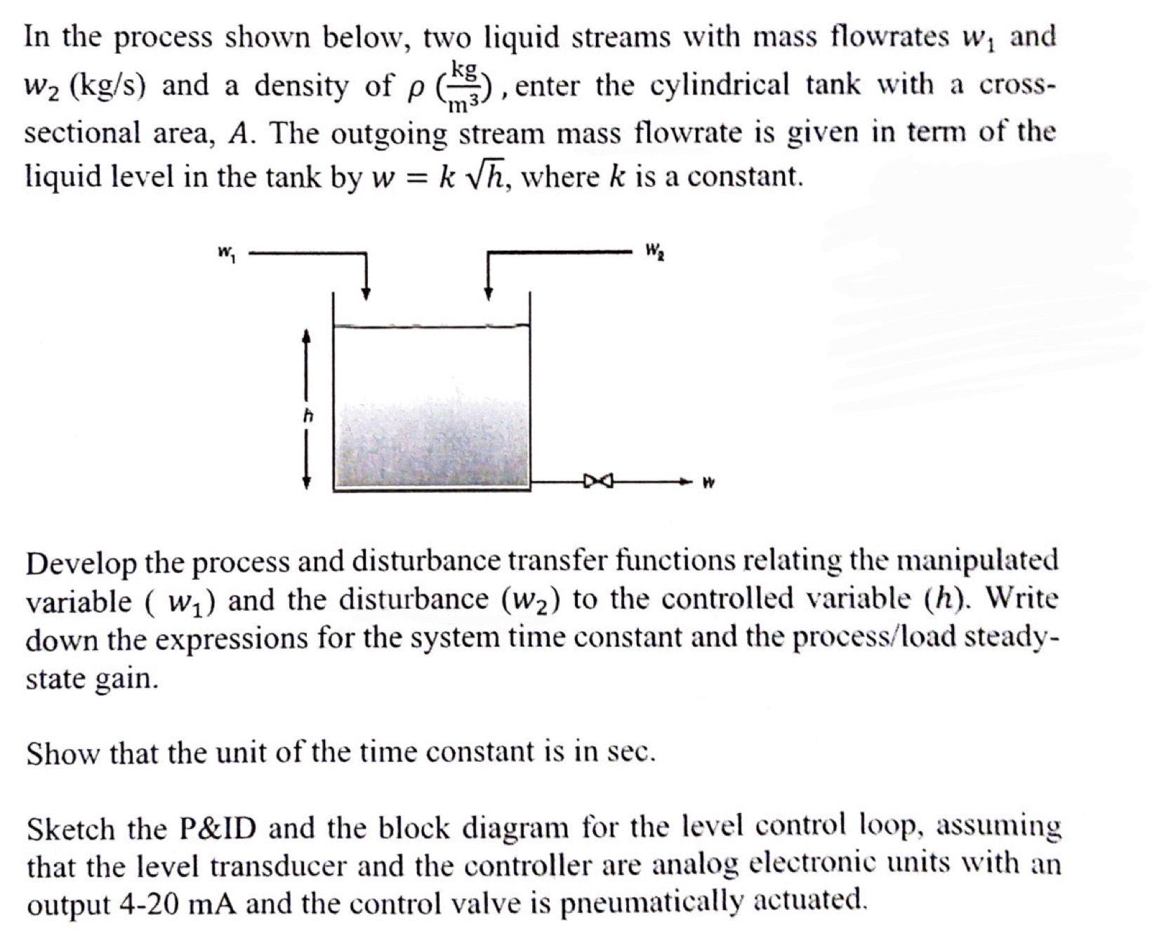 Solved In the process shown below, two liquid streams with | Chegg.com