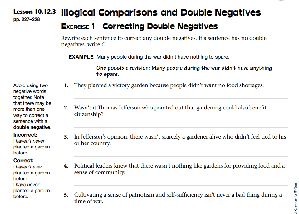 Solved Lesson 10.12.3 ﻿Illogical Comparisons and Double | Chegg.com