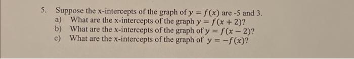 Solved 5. Suppose the x-intercepts of the graph of y=f(x) | Chegg.com