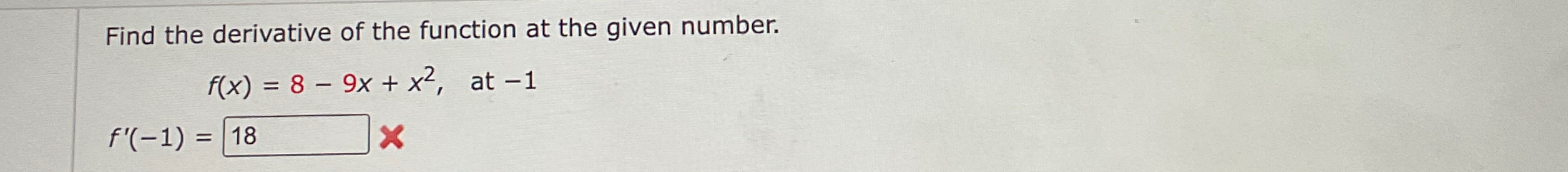 Solved Find the derivative of the function at the given | Chegg.com
