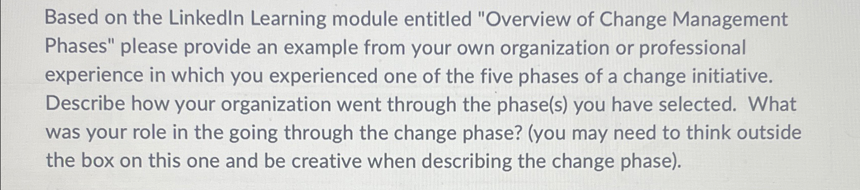 Solved Based on the Linkedln Learning module entitled | Chegg.com
