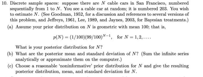 Solved 10. Discrete sample spaces: suppose there are N cable | Chegg.com