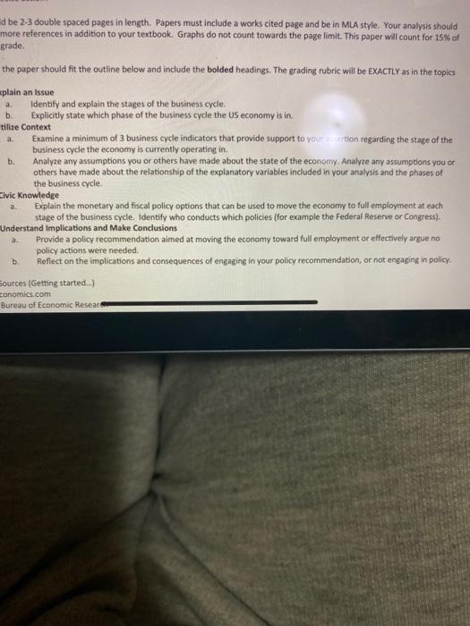 Solved d be 2-3 double spaced pages in length. Papers must | Chegg.com