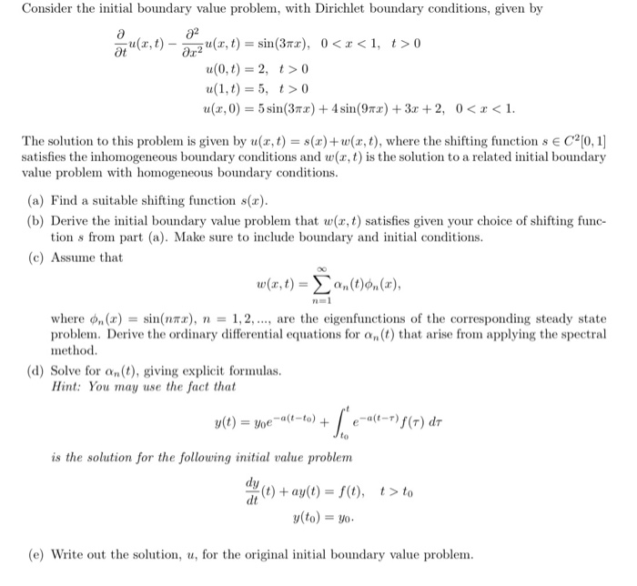 Solved Consider the initial boundary value problem, with | Chegg.com