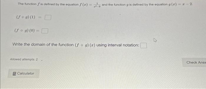 Solved The function f is defined by the equation f(x)=x2−91 | Chegg.com
