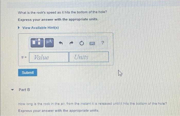 Solved A rock is tossed straight up from the ground with a | Chegg.com