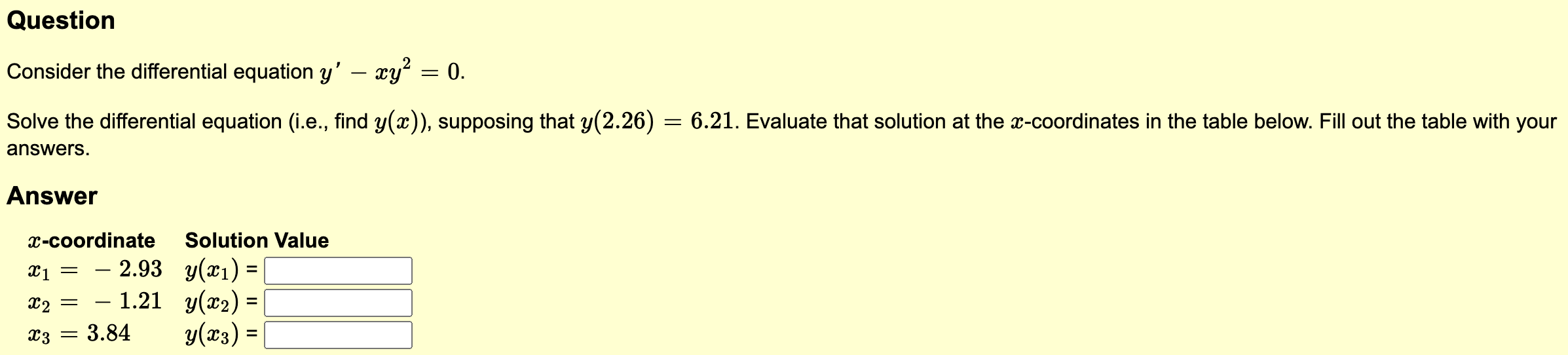 Solved QuestionConsider the differential equation | Chegg.com Solved QuestionConsider the differential equation | Chegg.com