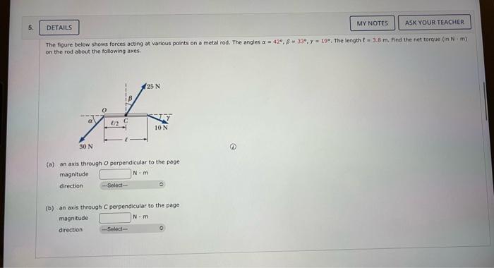 Solved The figure below shows forces acting at various | Chegg.com