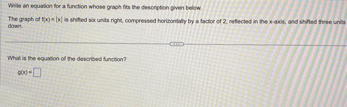 Solved Write an equation for a function whose graph fits the | Chegg.com